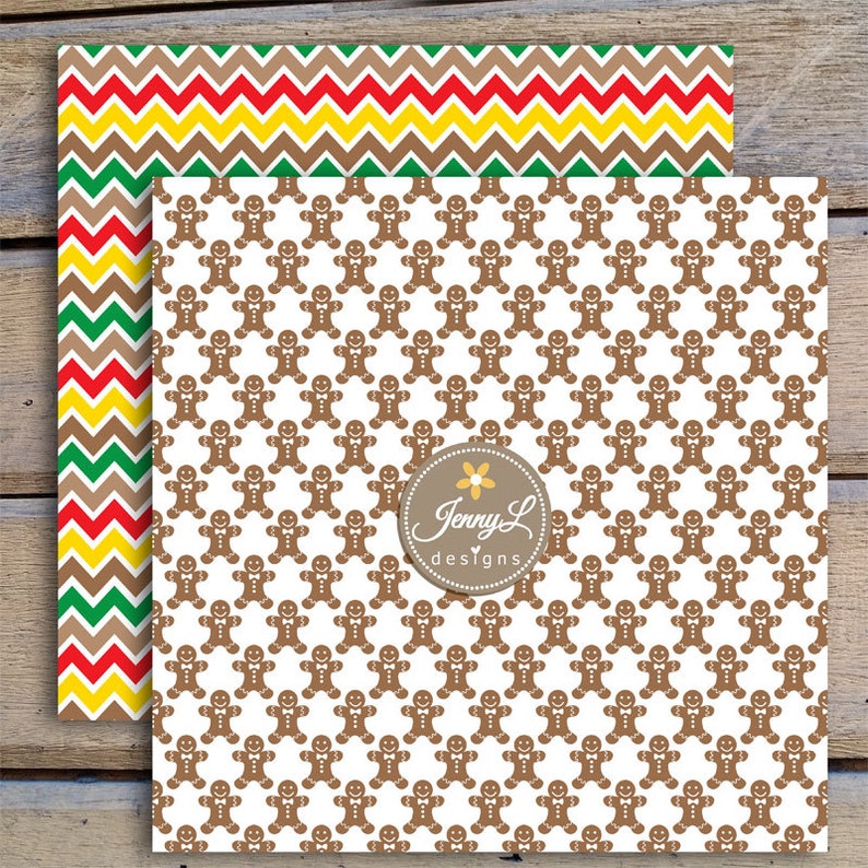 Gingerbread Christmas Digital Papers and Clipart Gingerbread - Etsy