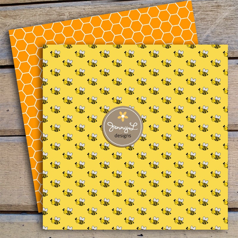 Bee Digital Papers and Clipart SET Bumble Bees Honeycomb - Etsy