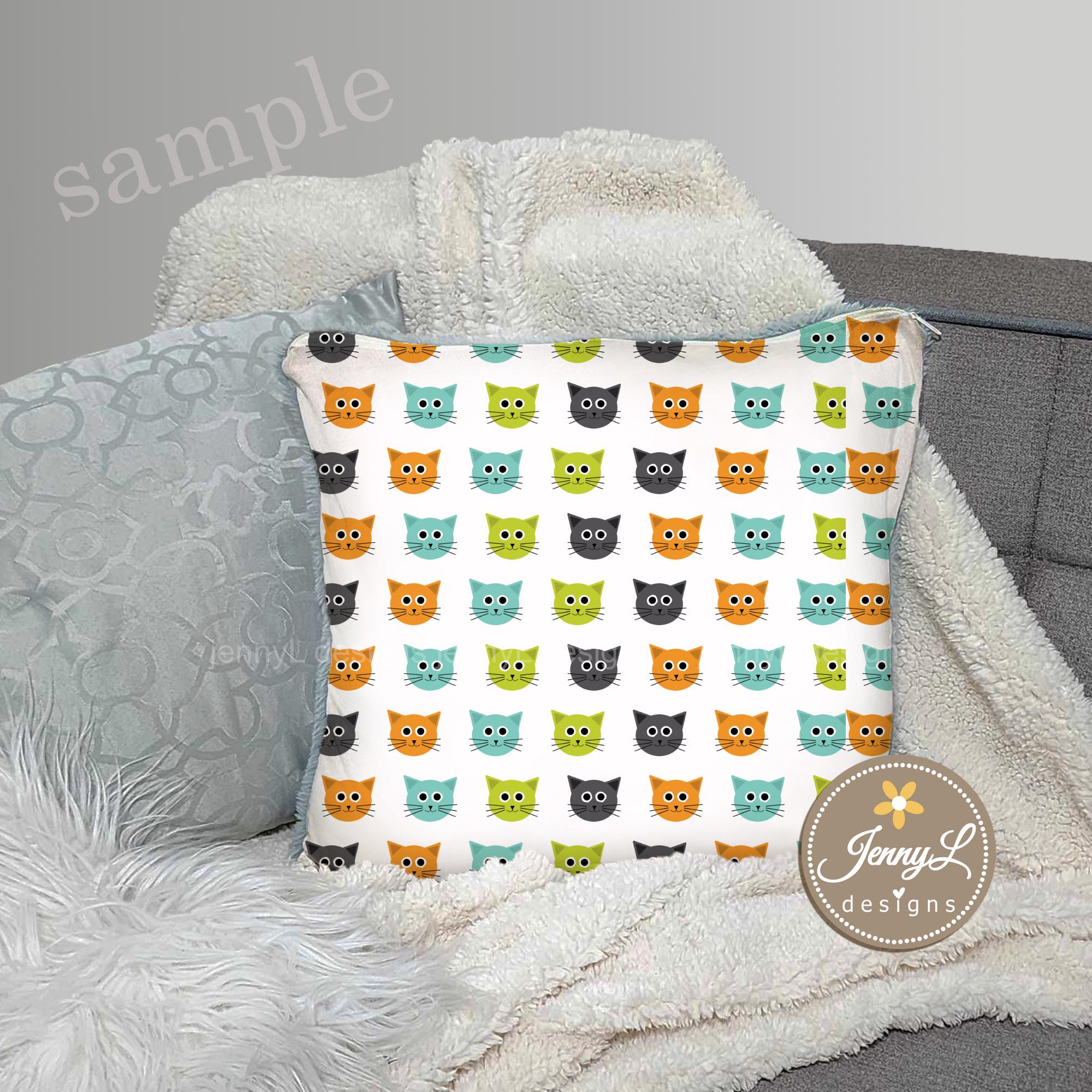 Cat Digital Papers, Pet Digital Paper, Cat Head Clipart, Kitten,yarn ...