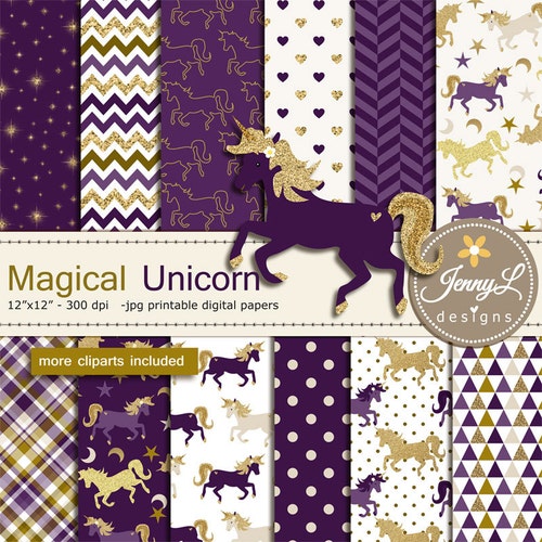 Unicorn Faces Digital Papers and Clipart SET Pastel Unicorn - Etsy
