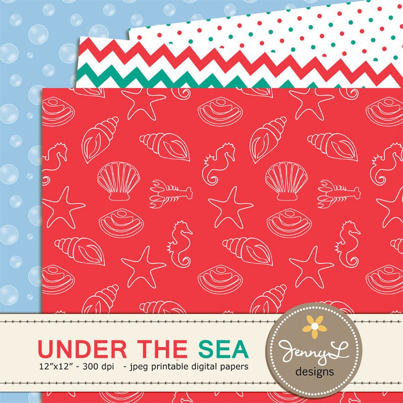 Mermaid Princess Under the Sea Digital Papers Bubbles | Etsy