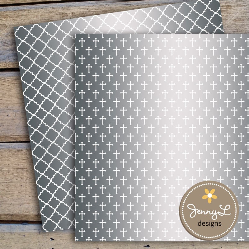 Silver Baptism Digital Papers First Communion Digital - Etsy