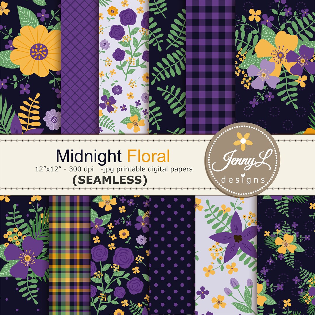Floral Summer Spring SEAMLESS Digital Papers, Repeat Pattern ...
