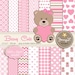 Teddy Bear Digital Papers, Bear Clipart, Valentine Scrapbooking Paper ...