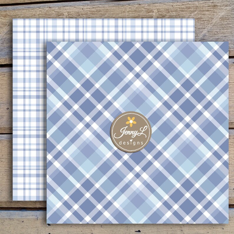 Winter Plaids Digital Papers, Snow Holiday Digital Scrapbookingpaper ...