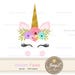 Unicorn Faces Clipart, Pastel Unicorn, Flower Unicorn, Glitter Gold ...