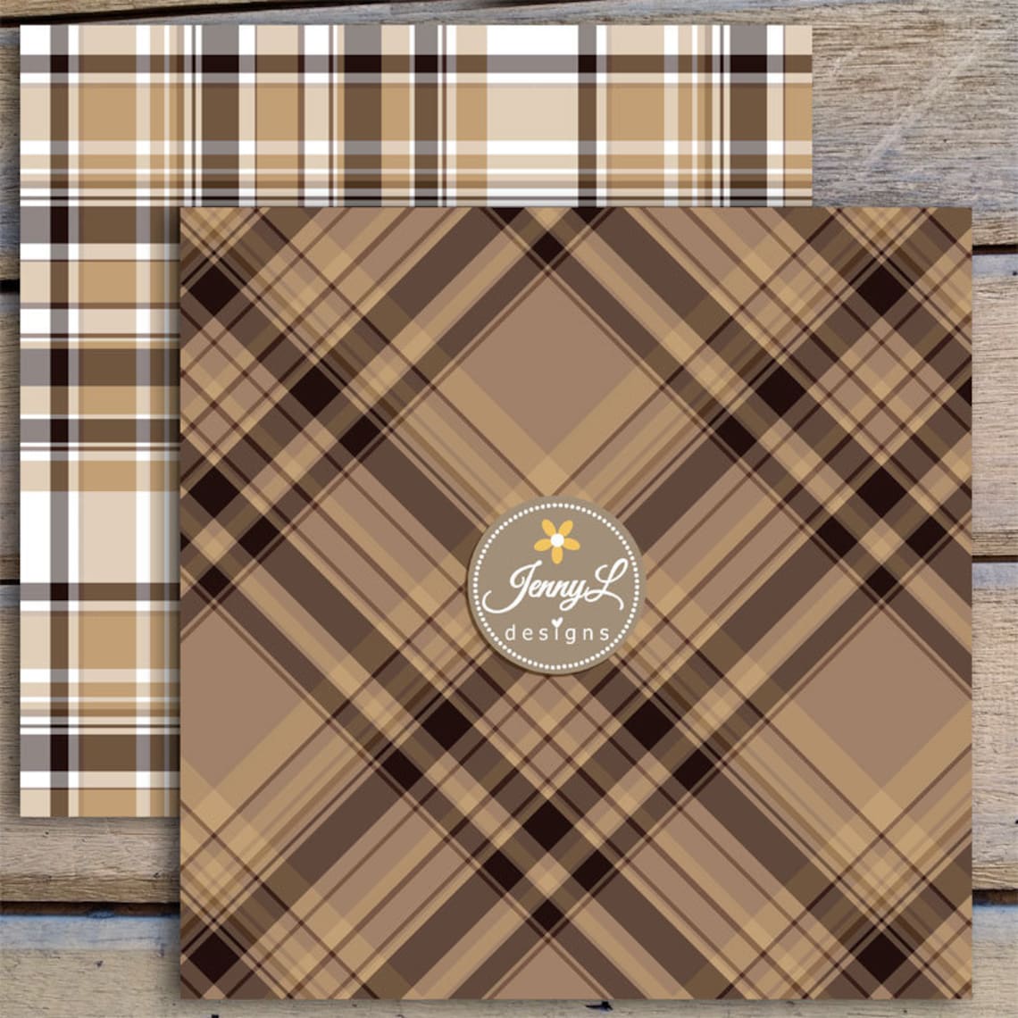 Brown Plaids Digital Papers Beige Tan Caramel Tartan - Etsy
