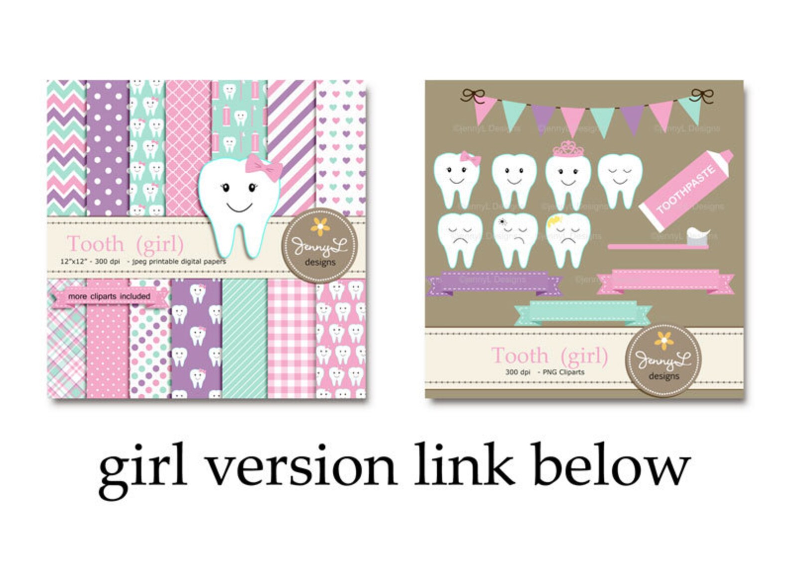 Tooth Boy Digital Paper and Clipart Dental Care Teeth | Etsy