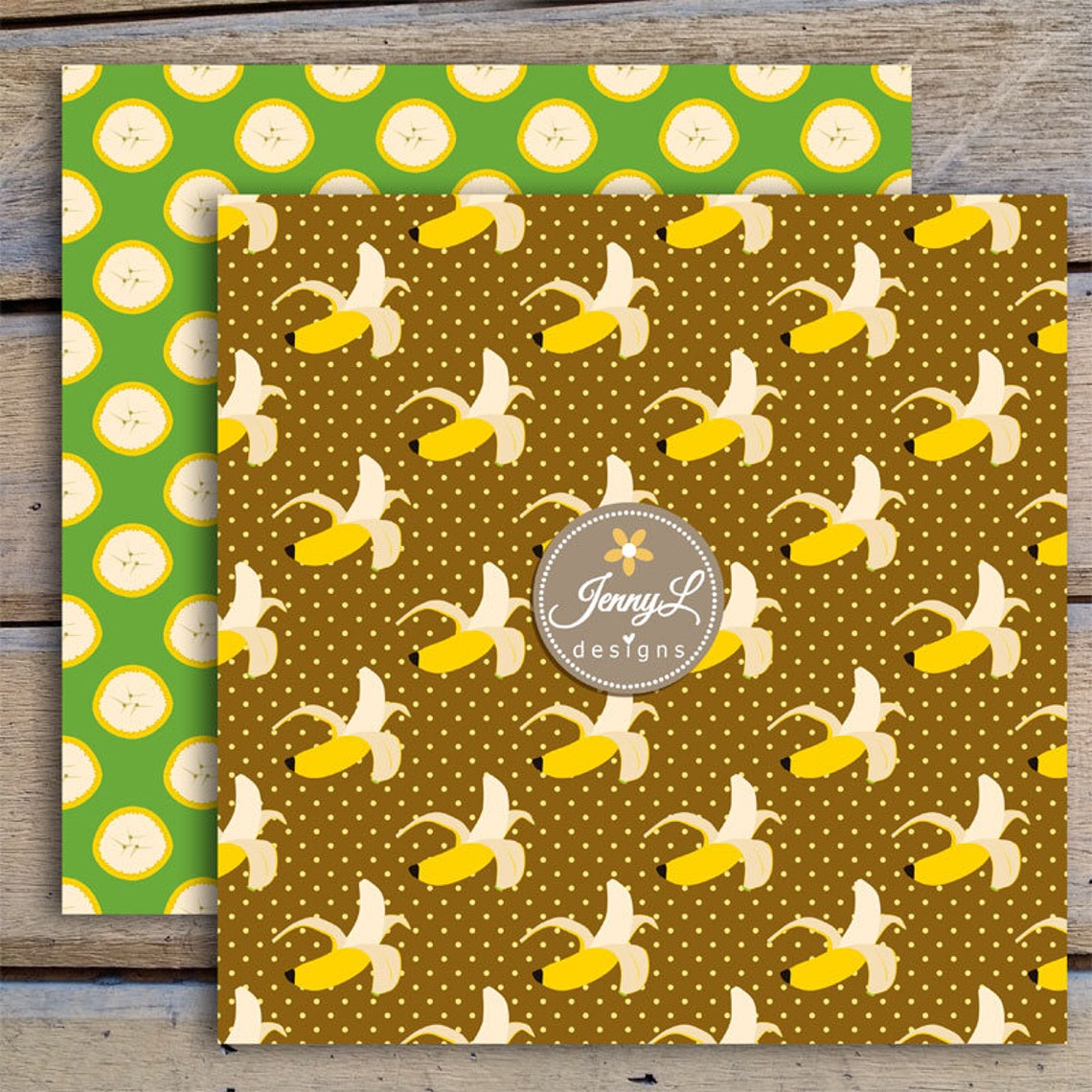 Tropical Bananas Digital Paper and Clipart SET Summer | Etsy