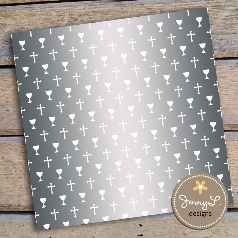 Silver Baptism Digital Papers First Communion Digital - Etsy