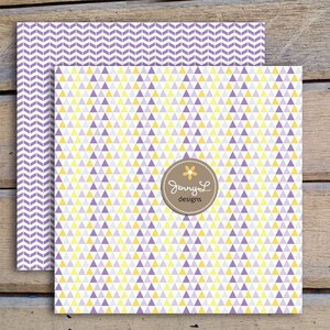 Lavender and Yellow Digital Papers, Lilac, Lemon Yellow Violet Party ...