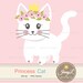 Princess Cat Digital Papers and Clipart SET for Digital Scrapbooking ...