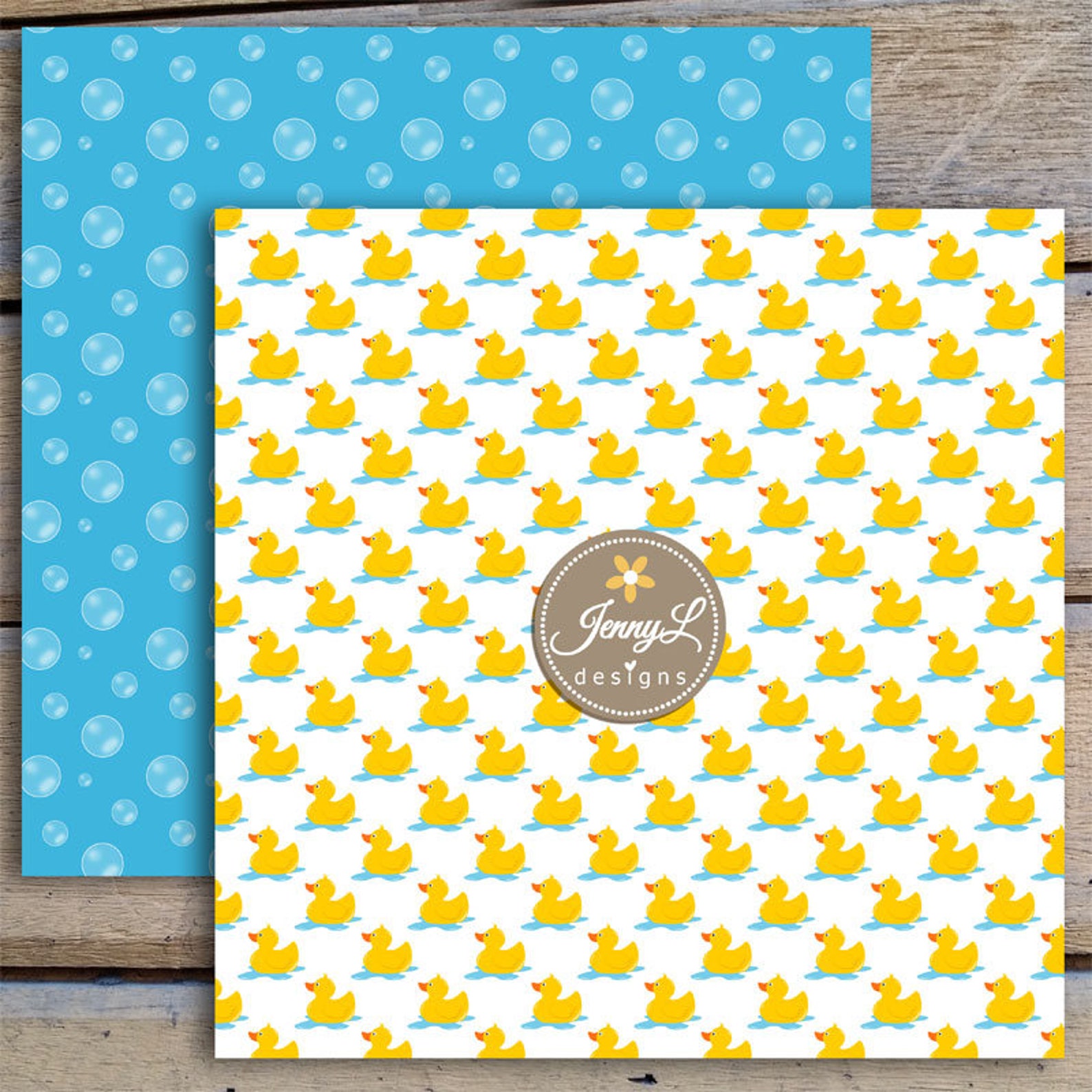 Rubber Duck Digital Papers and Clipart SET, Rubber Ducky, Animal for ...