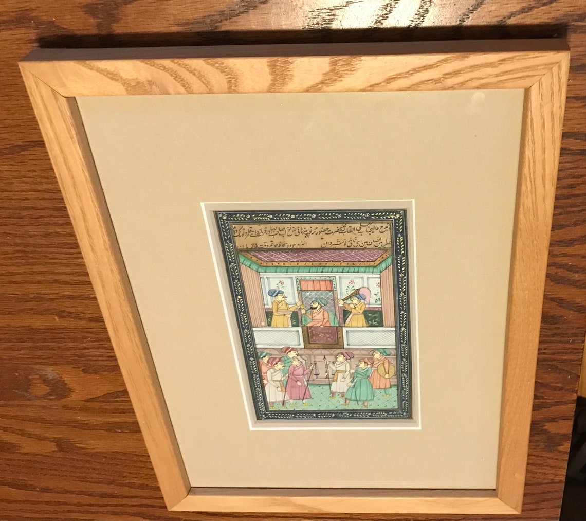 Hand-painted Silk Indian Painting Double-matted and Framed - Etsy