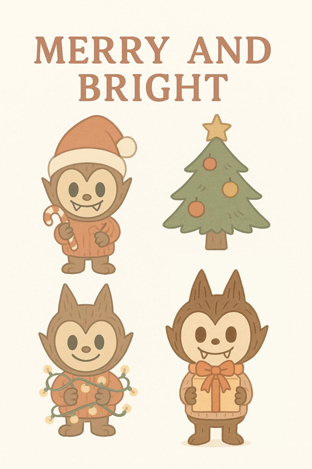 Christmas Labubu Digital Art | Kawaii Holiday PNG | Cute Santa Labubu ...