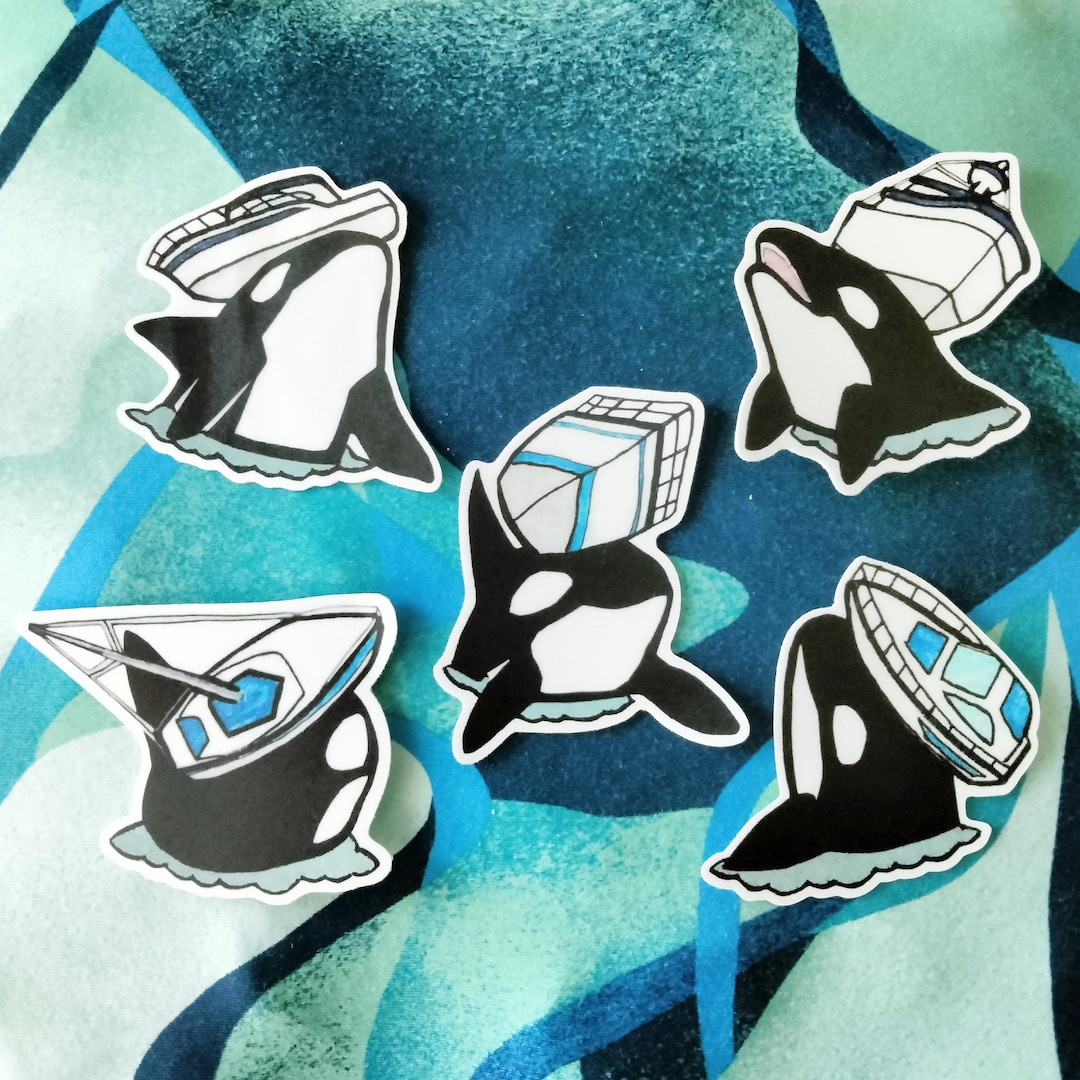 Orca Yacht Club Weatherproof Sticker Set of 5 - Etsy
