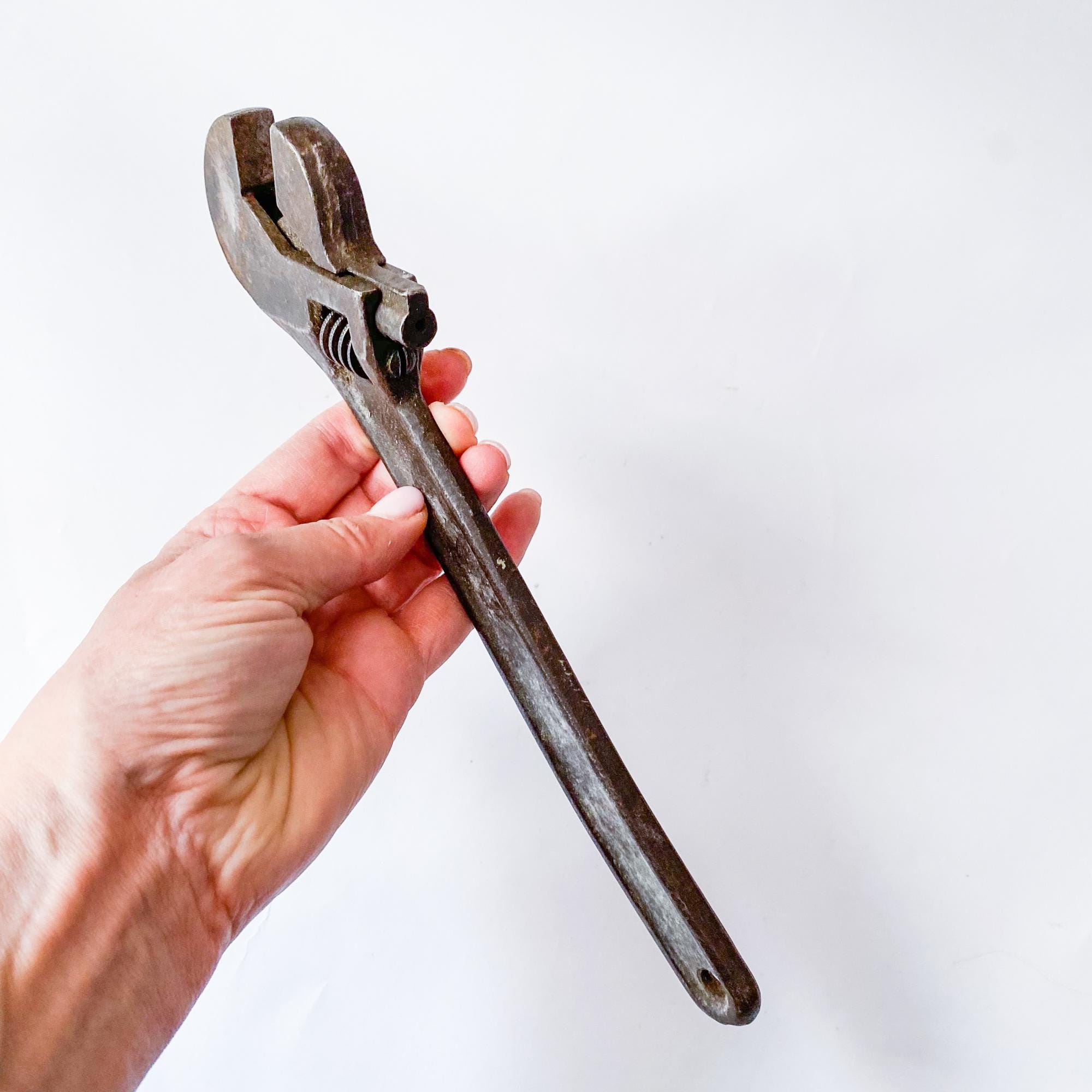 Antique Old Rustic Iron Vintage Adjustable Wrench, Spanner Old Country ...