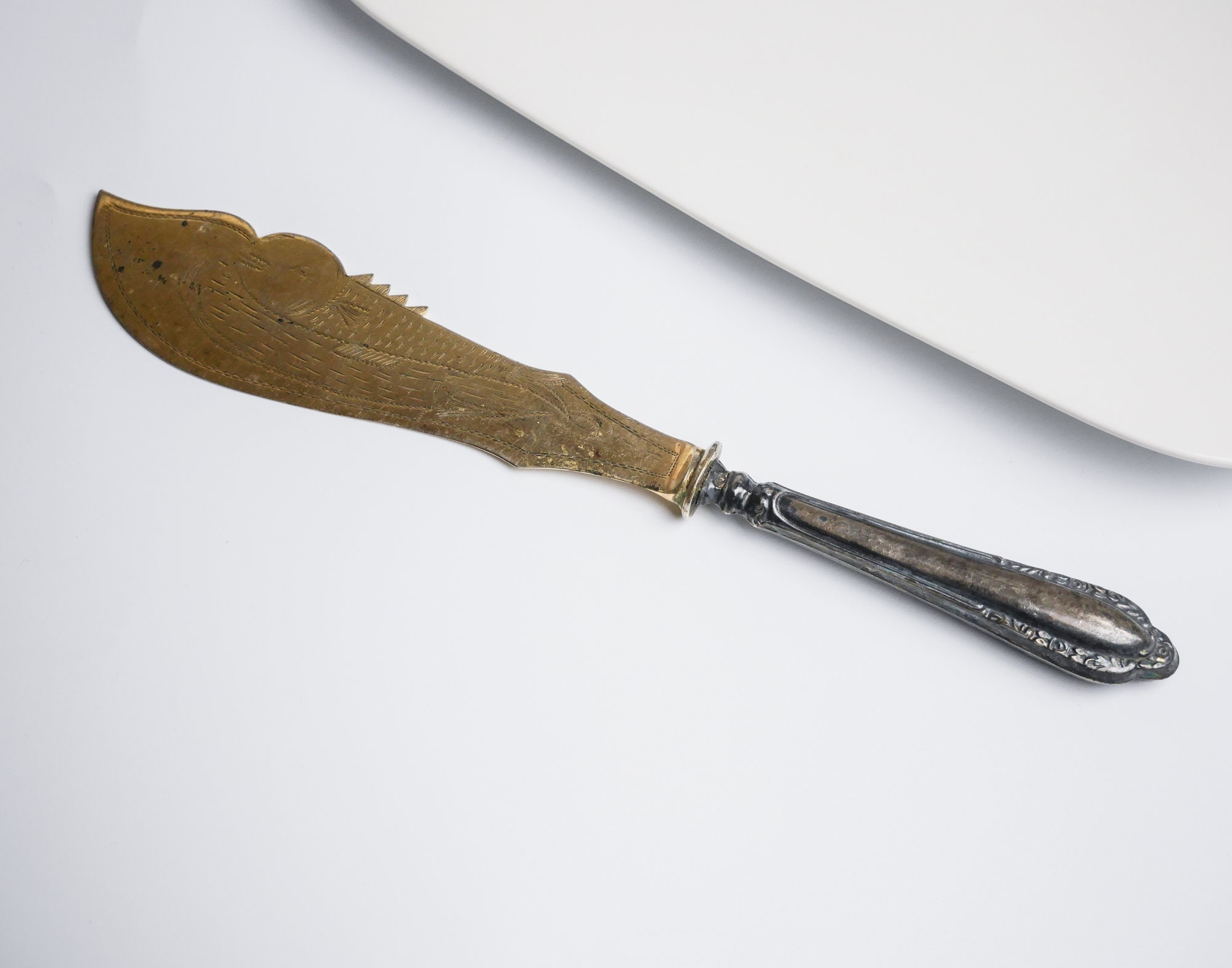 Antique Long Large Metal Knife Server With Silver Plated | Etsy