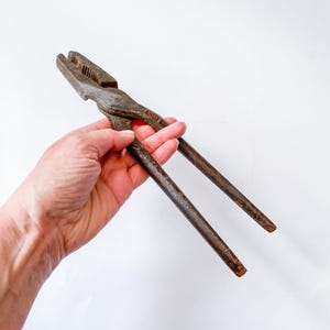 Antique Big, Large, Huge Old Rustic Iron Pliers, Old Country Home Decor ...