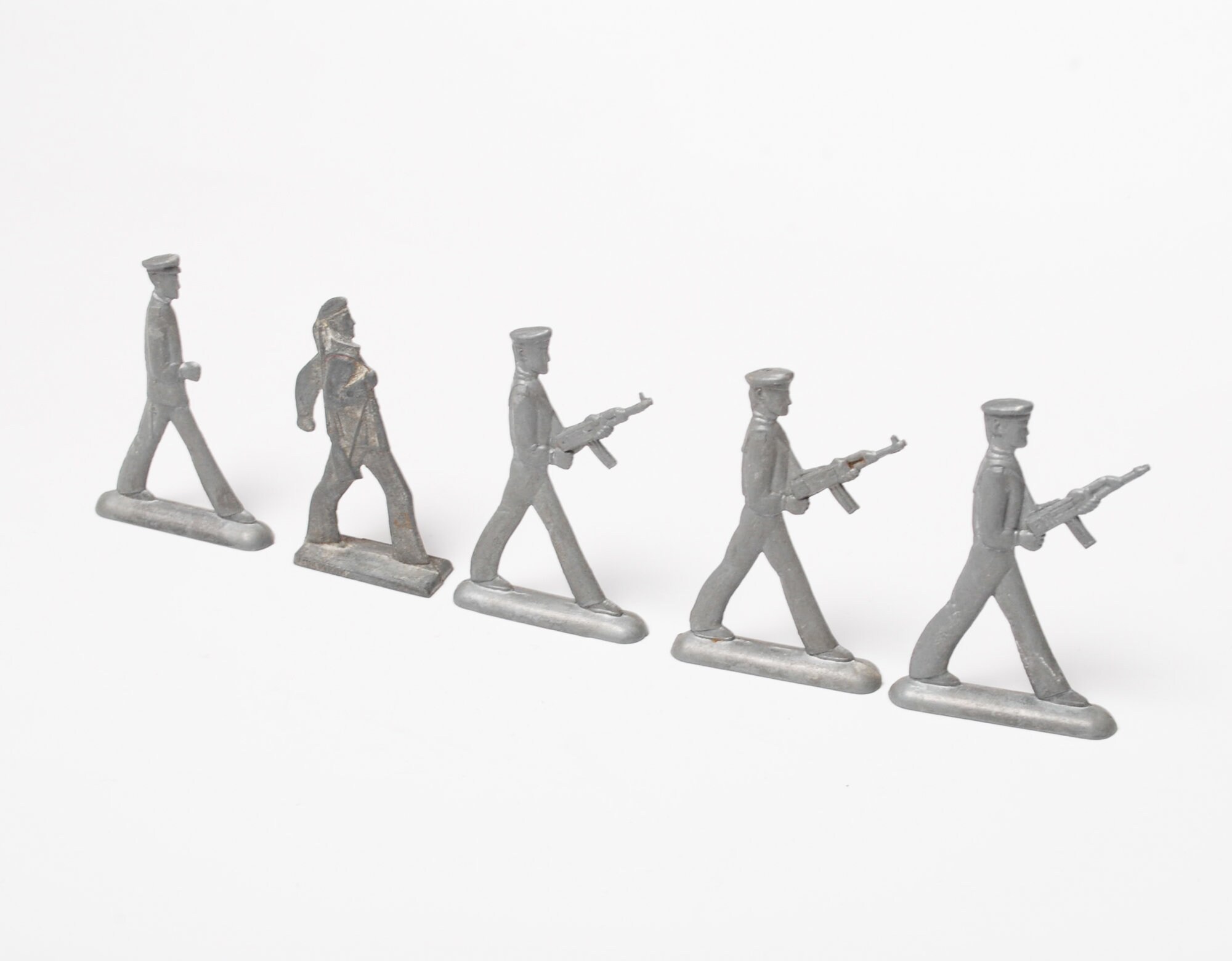 Navy Sailor Russian Red Army Set of 5 Vintage Soviet metal Toy Soldiers ...