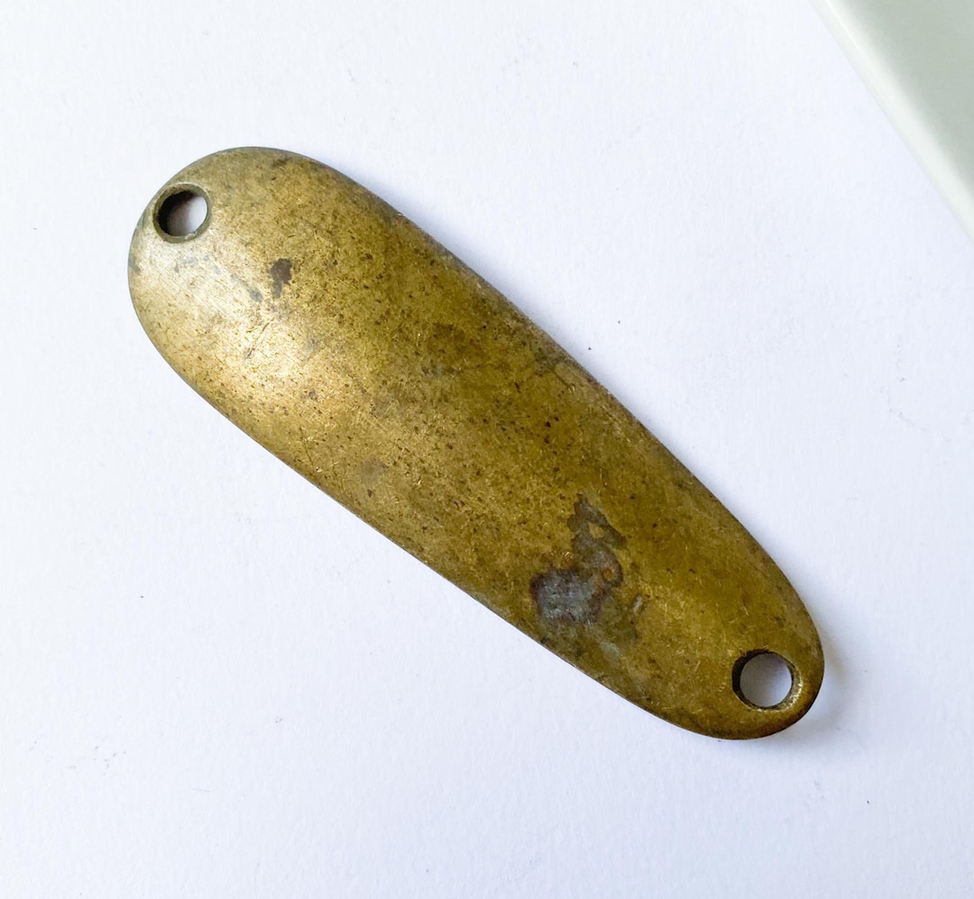 Vintage Fishing Spoon Lure Curved Edge 83 Mm (3.2 In) Solid Brass or ...