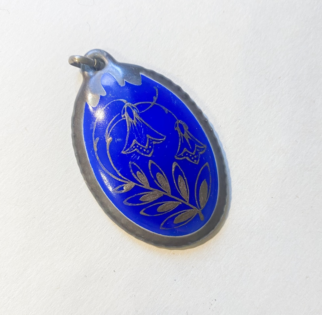 Vintage Hand Painted Porcelain Pendant, Charm, Floral Decor, Bavaria ...