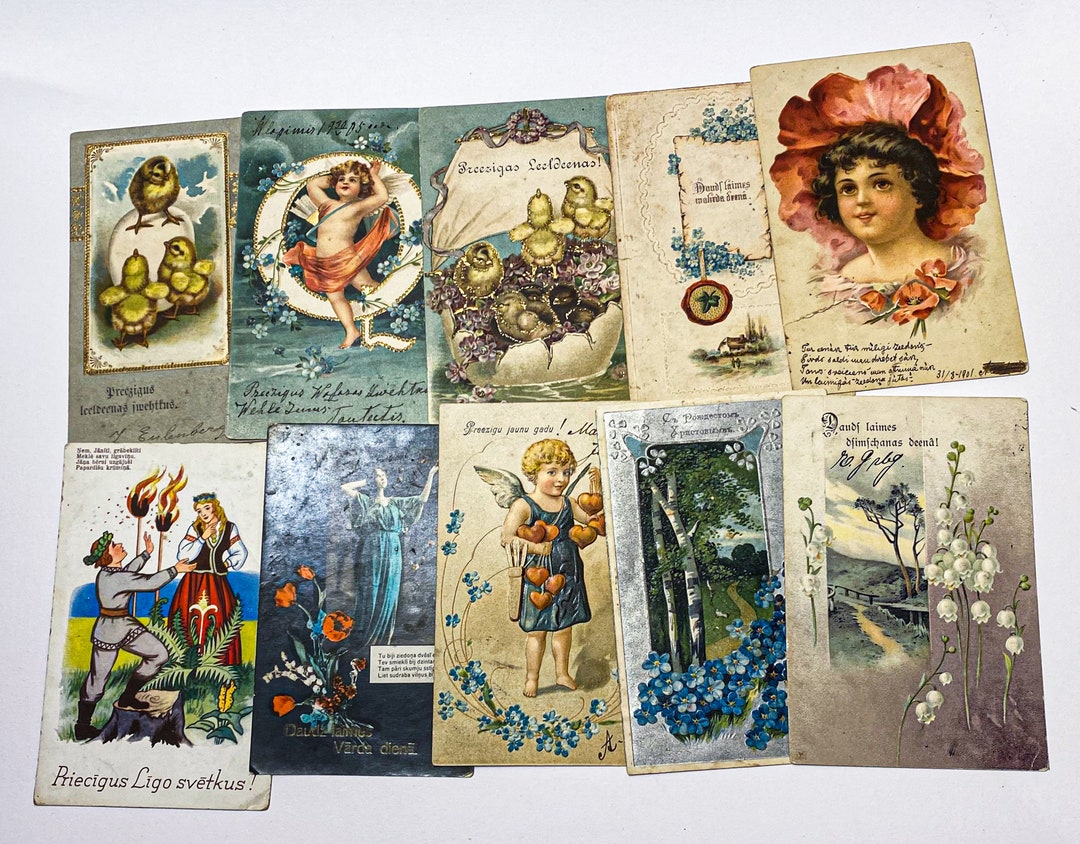 Lot of 10 Original Old Antique Postcards, Antique and Vintage Art ...