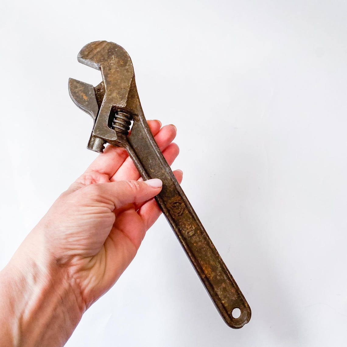 Antique Old Rustic Iron Vintage Adjustable Wrench, Spanner Old Country ...