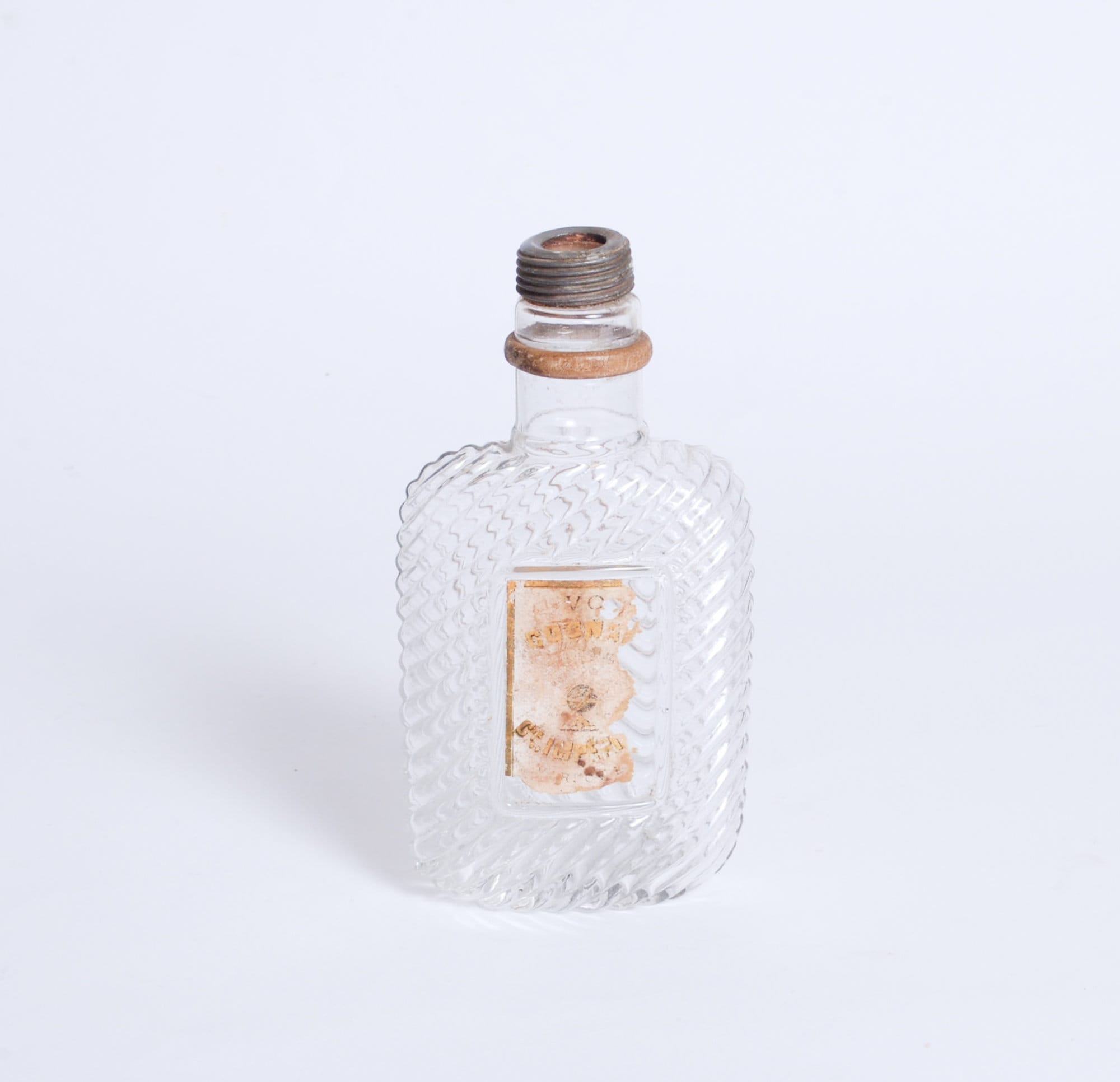 Antique glass pocket flask vodka bottle dark patina | Etsy