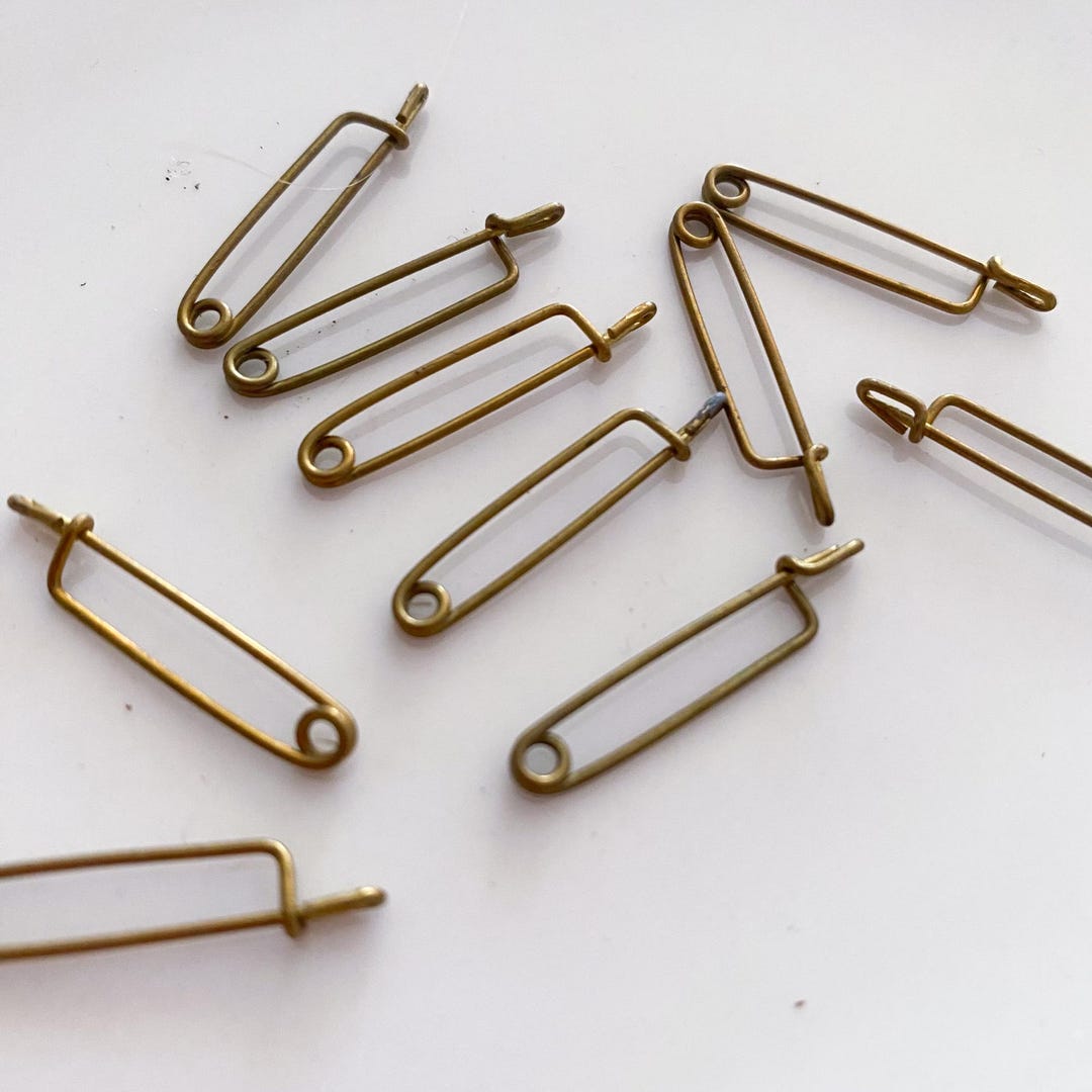 Set of 10 Vintage Brass Brooch Clasps With Original Dark Patina for ...
