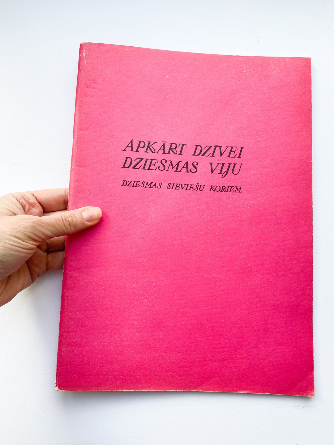 Vintage Antique Music Notes Book, Apkart Dzivei Dziesmas Veju, Latvian ...