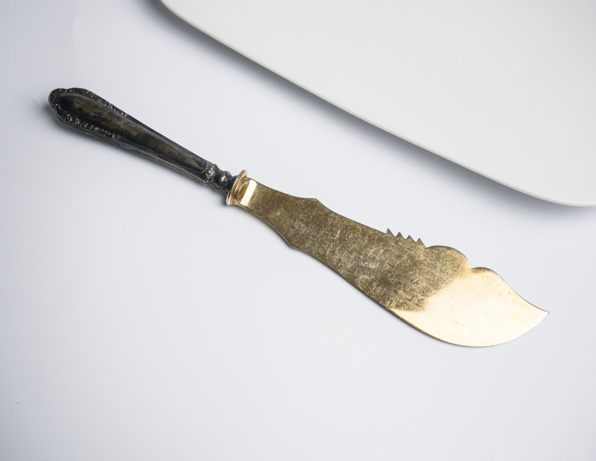 Antique Long Large Metal Knife Server With Silver Plated | Etsy