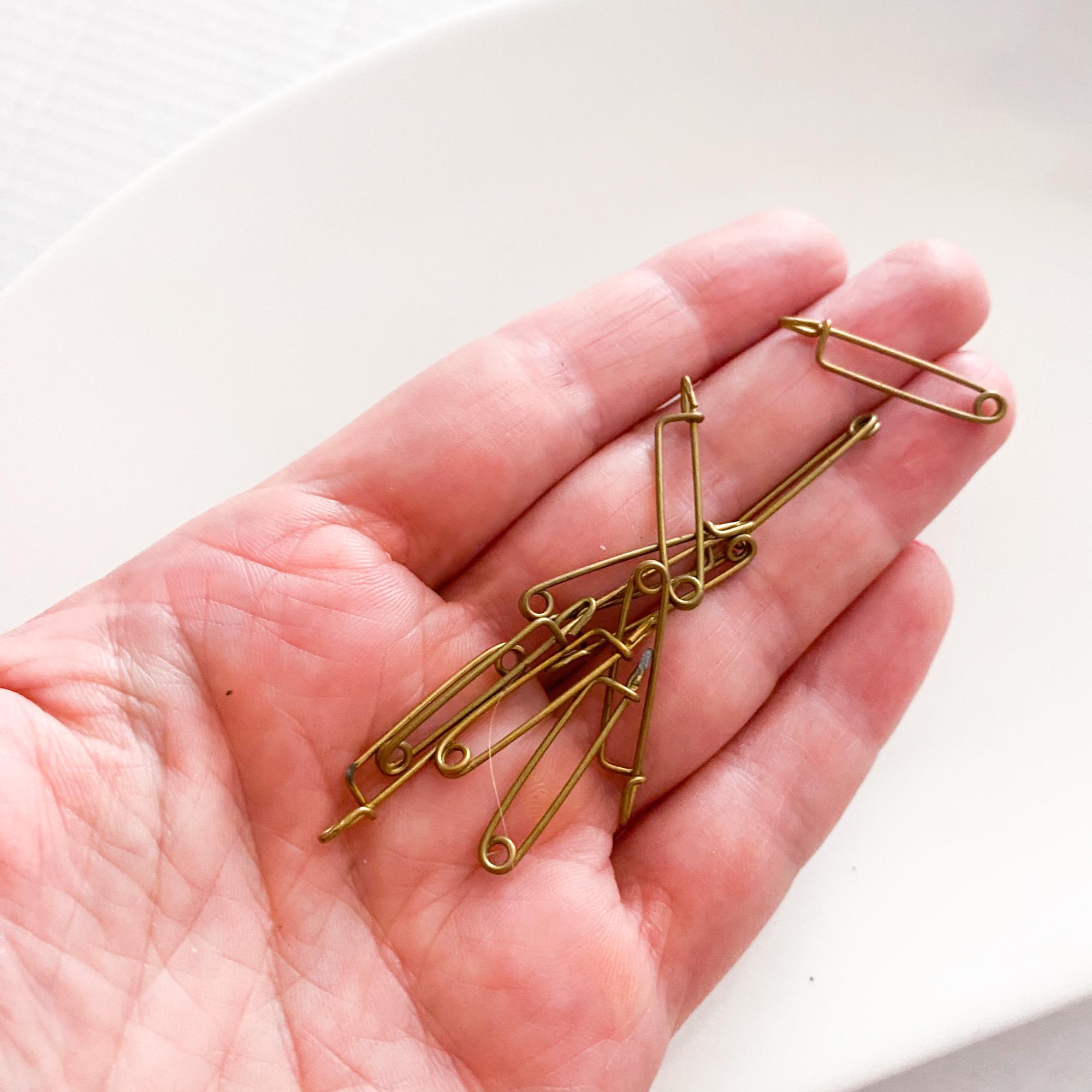 Set of 10 Vintage Brass Brooch Clasps With Original Dark Patina for ...