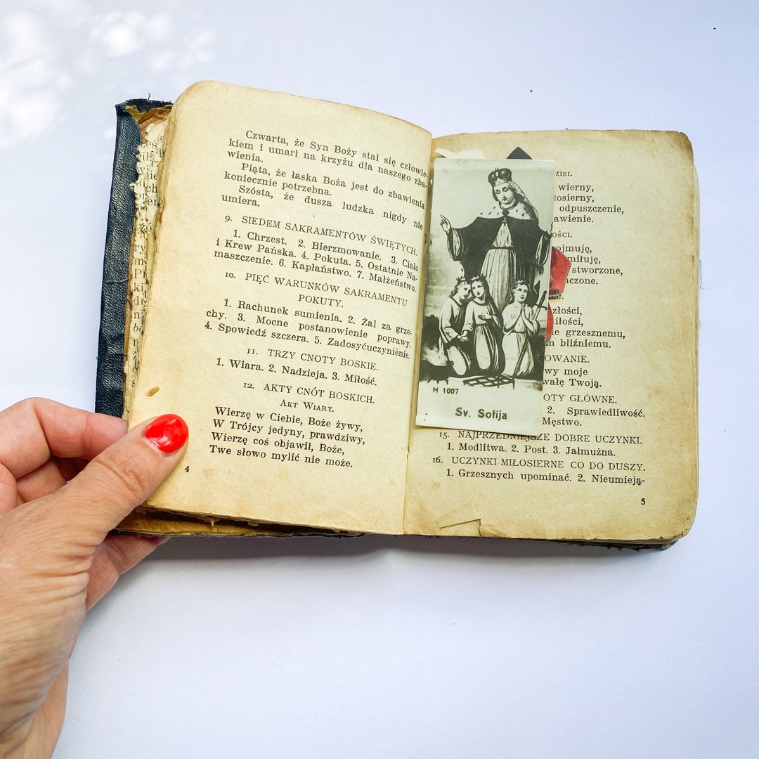 Antique Book, Religious Catholic Book in Polish, Collection of Catholic ...