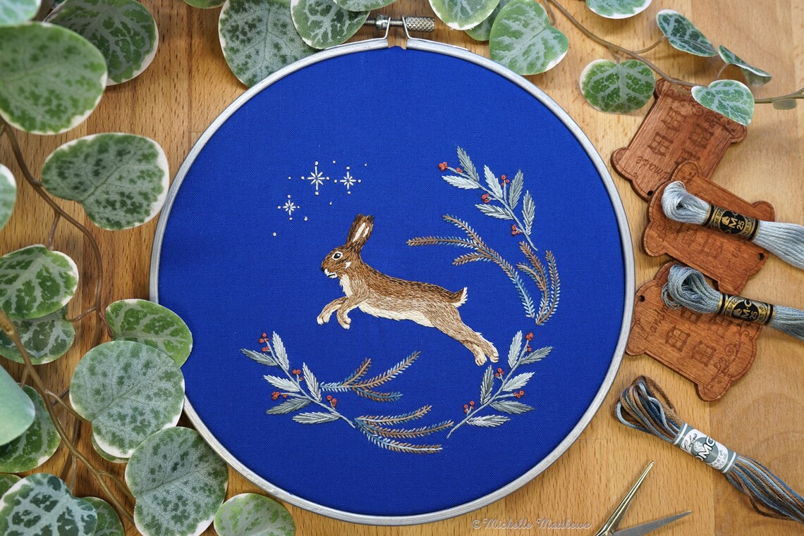 Hare Embroidery Pattern Pdf Bunny Rabbit Needlepainting - Etsy UK