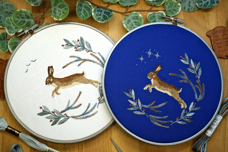 Hare Embroidery Pattern Pdf Bunny Rabbit Needlepainting - Etsy UK
