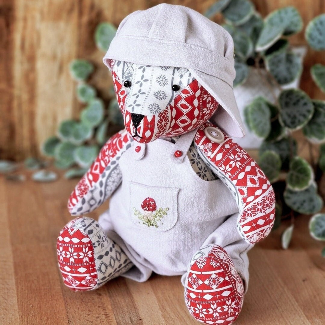 Memory Bear With Dungarees, Cap, Scarf & Hat Sewing Pattern PDF, Teddy ...