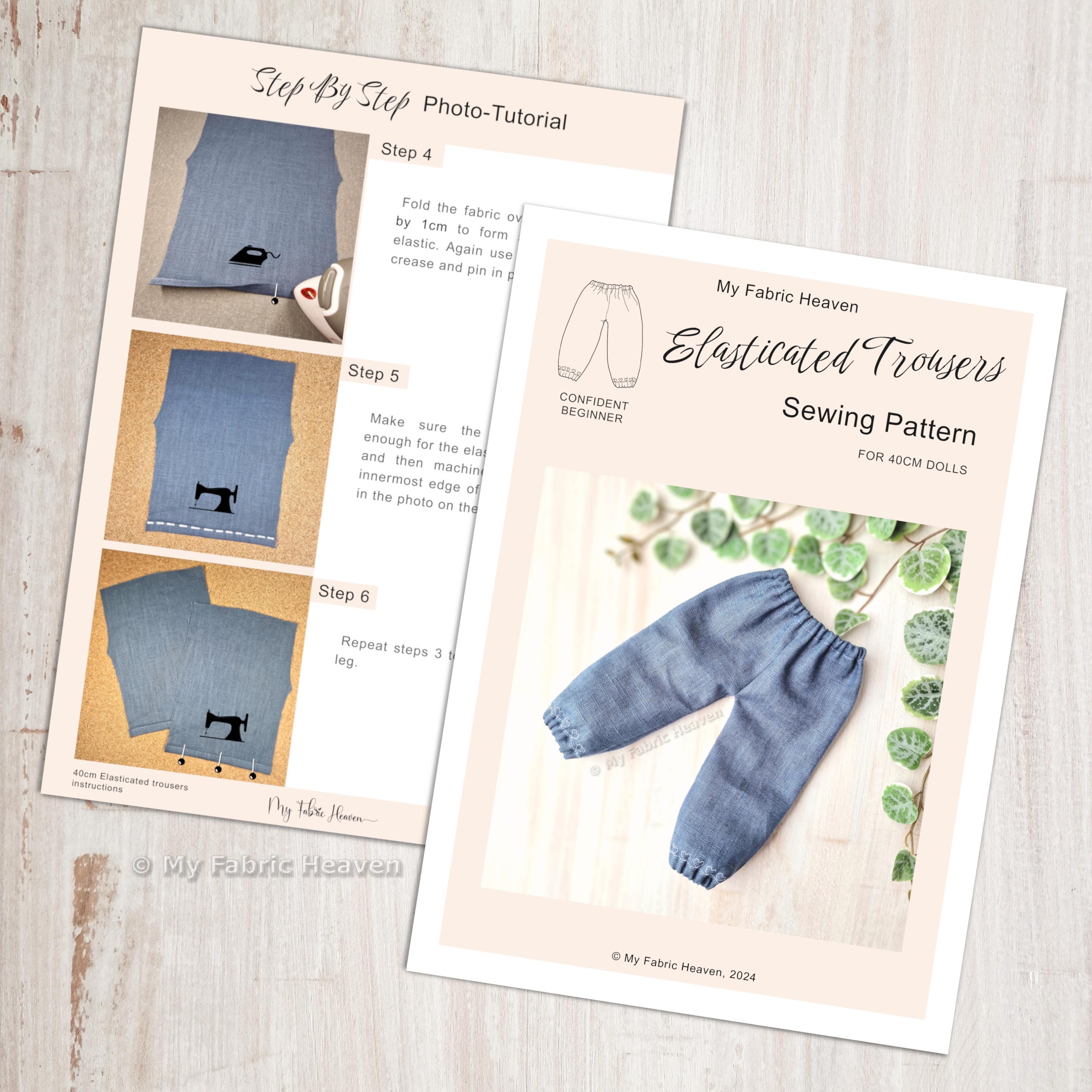 Doll Trousers PDF Sewing Pattern Tutorial, 40cm Toy Casual Pants (PDF ...