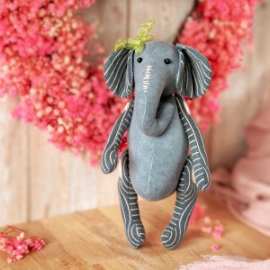 Denim Elephant PDF Sewing Pattern, Button Jointed Keepsake Memory ...