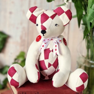 Patchwork Bear PDF Sewing Pattern, Keepsake Teddy, MEMORY BEAR Pattern, Soft Toy Pattern ...