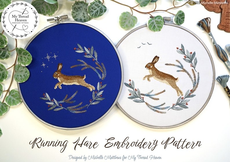 Hare Embroidery Pattern Pdf Bunny Rabbit Needlepainting - Etsy