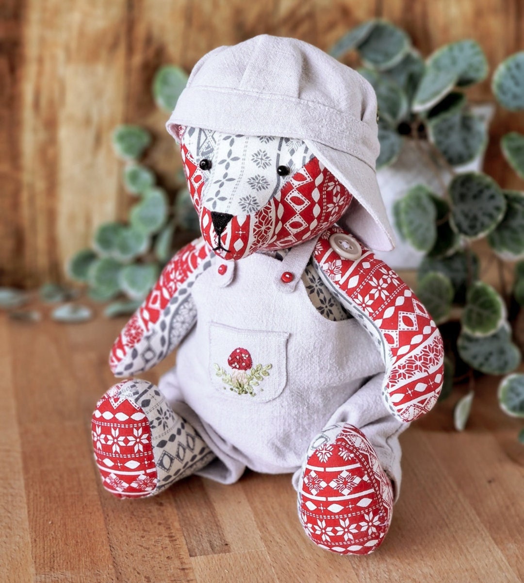 Memory Bear With Dungarees, Cap, Scarf & Hat Sewing Pattern PDF, Teddy ...