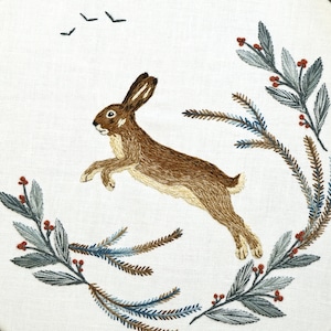 Hare Embroidery Pattern & Video Tutorial, Bunny Needle Painting (PDF ...