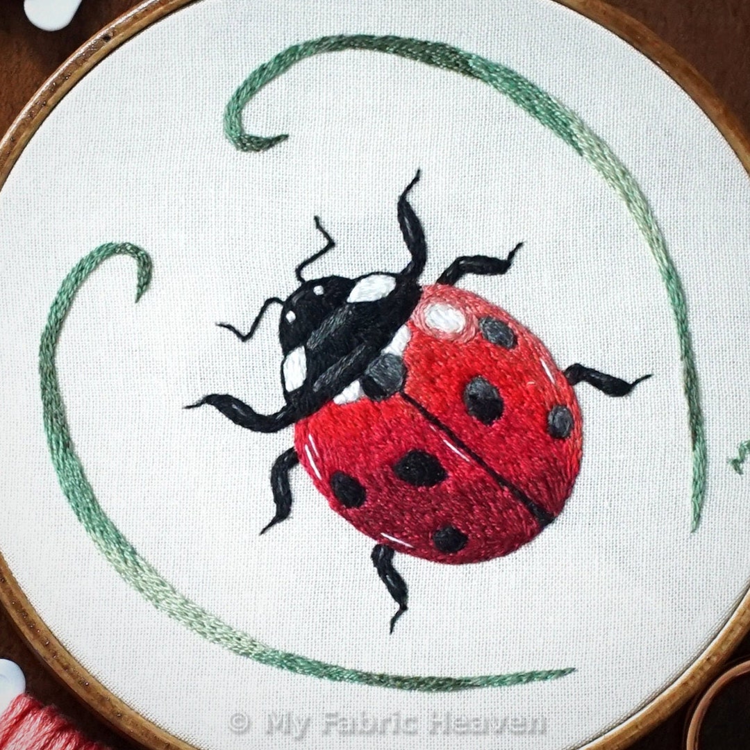 Ladybird Embroidery Pattern, Needlepainting Pattern & Photo Tutorial ...