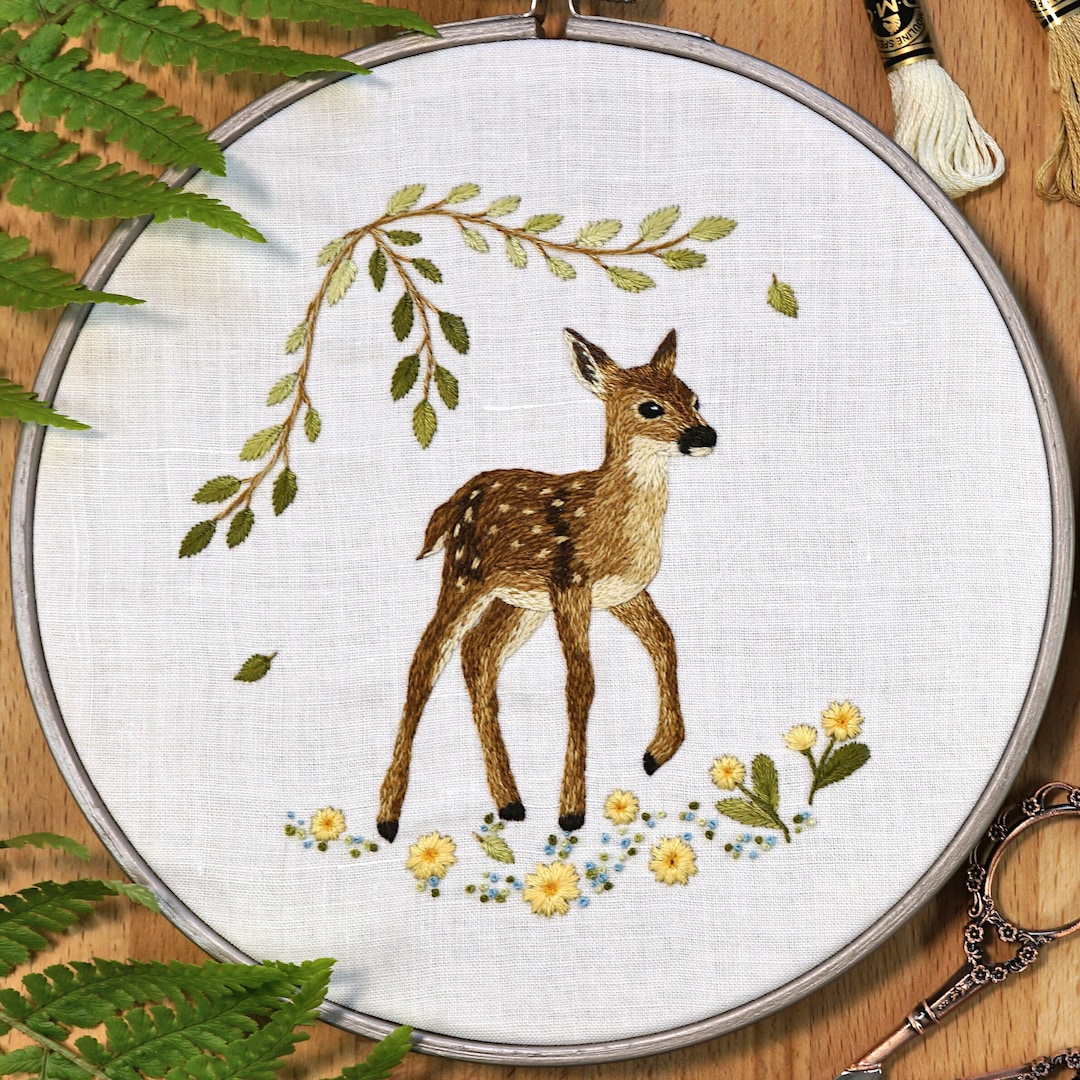 Fawn Embroidery Pattern Baby Deer Needlepainting Pattern & - Etsy