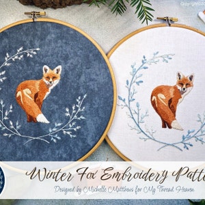 Fox Thread Painting Embroidery Pattern, Needlepainting Video & Photo ...
