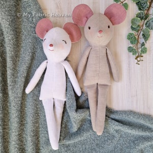 Mouse Doll With Clothes Easy Sewing Pattern PDF. 40cm/16" Cloth Mice ...
