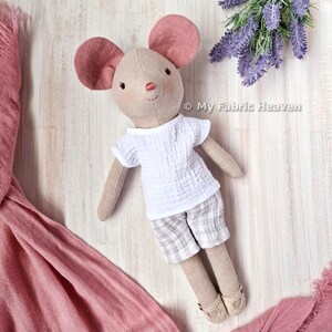 Mouse Doll With Clothes Easy Sewing Pattern PDF. 40cm/16" Cloth Mice ...
