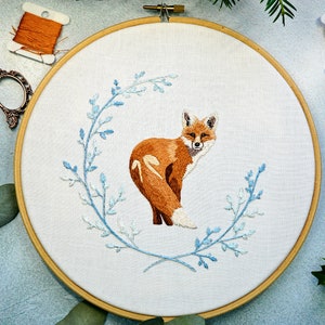 Fox Thread Painting Embroidery Pattern Needlepainting Video & - Etsy