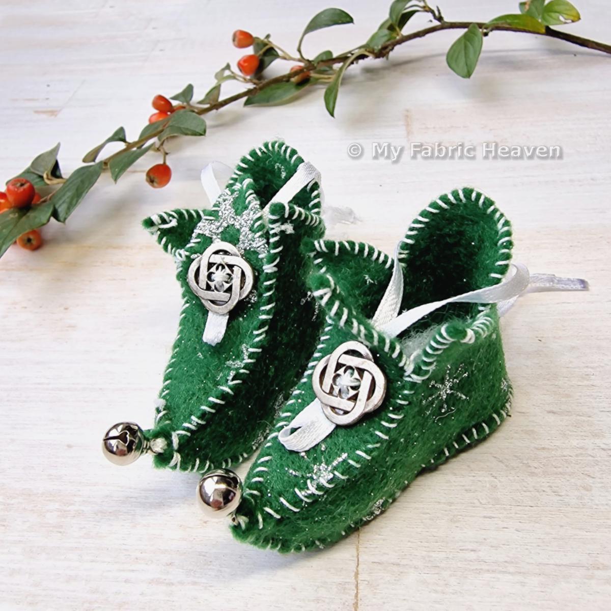 Elf Boots, Pixie Shoes, Felt Hanging Tree Ornament PDF Sewing Pattern ...